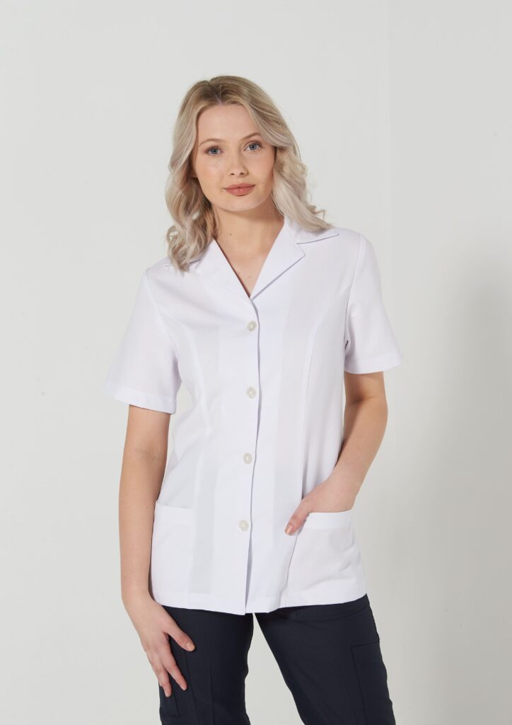 Short Sleeve Button Up Pharmacy Jacket - LSJ Collection